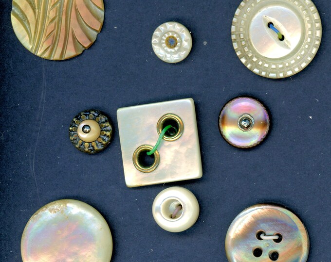 9 Awesome Pearl Buttons Sew Thru Carved Plain Dyed Watchwheel in Metal ...