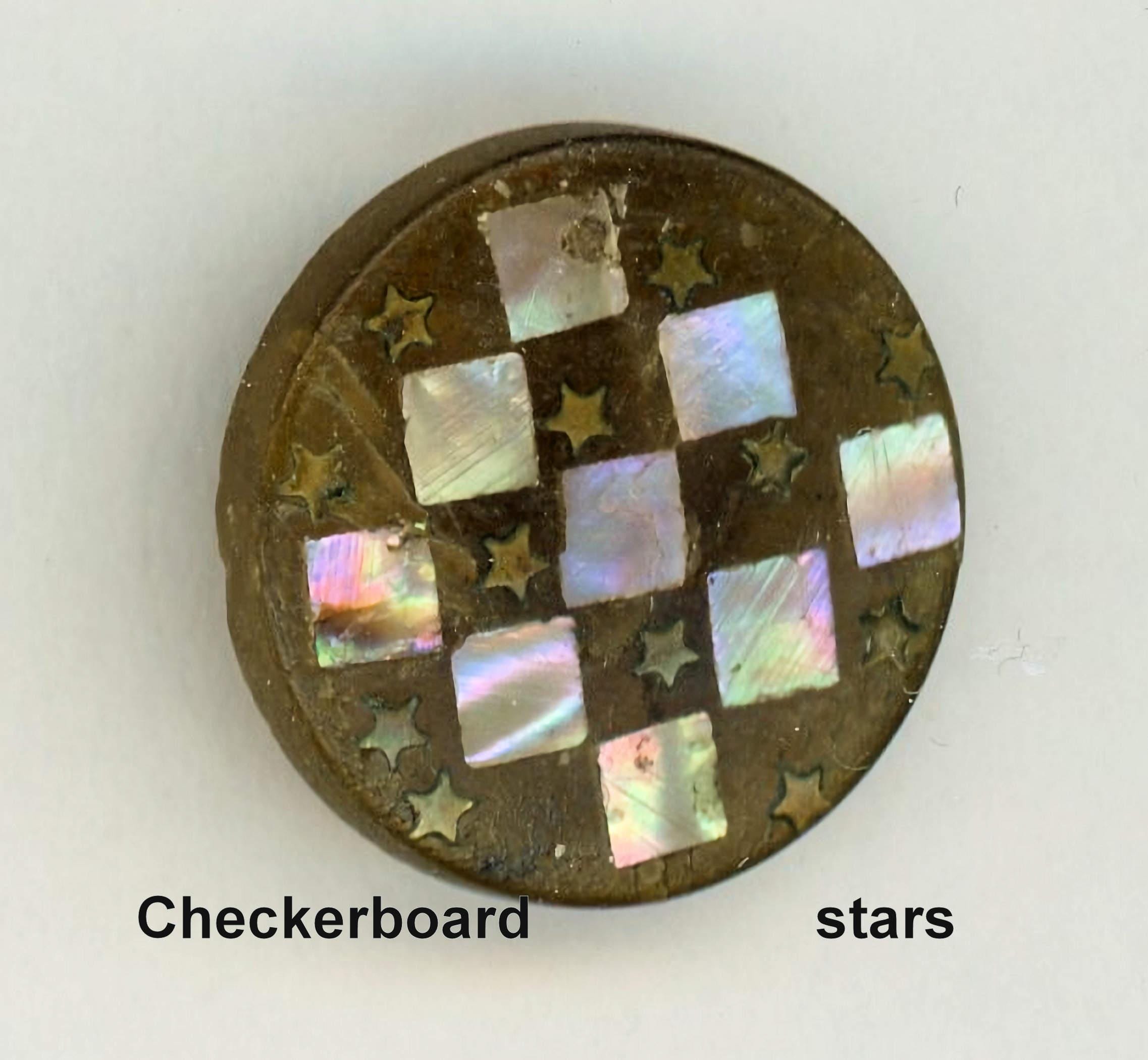 Special Card of 9 Inlay Buttons All Antique. Paper Mache, Composition ...