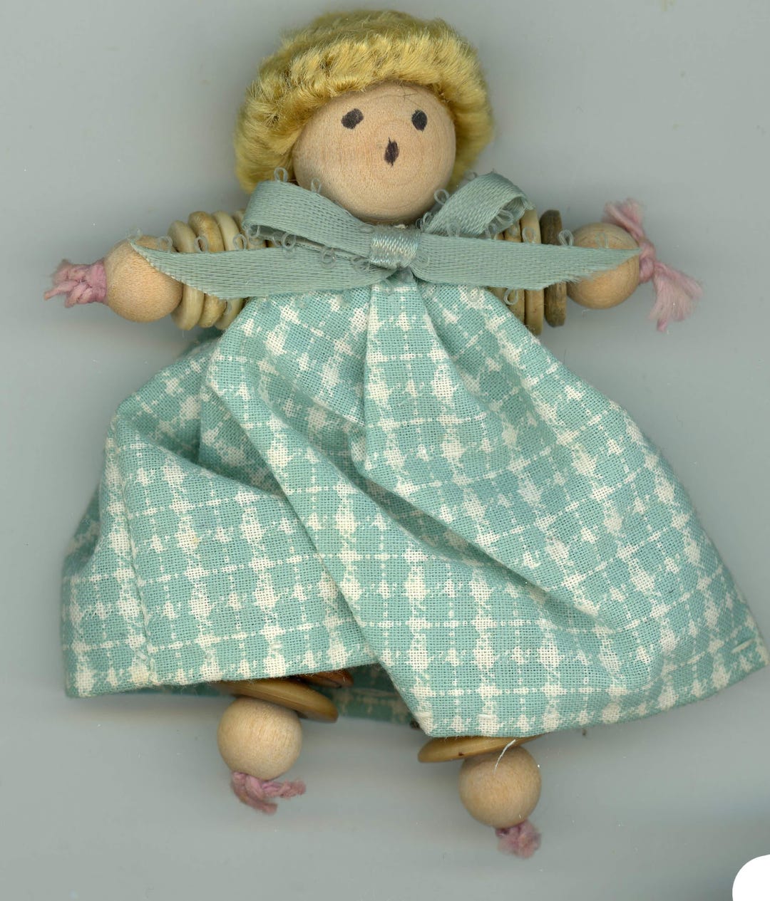 Pretty Little Girl Button Buddy With Hair and Hand Painted Facial ...