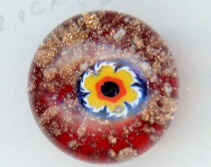 Medium Gorgeous Paperweight Button by John Gooderham Red Base Lots of ...
