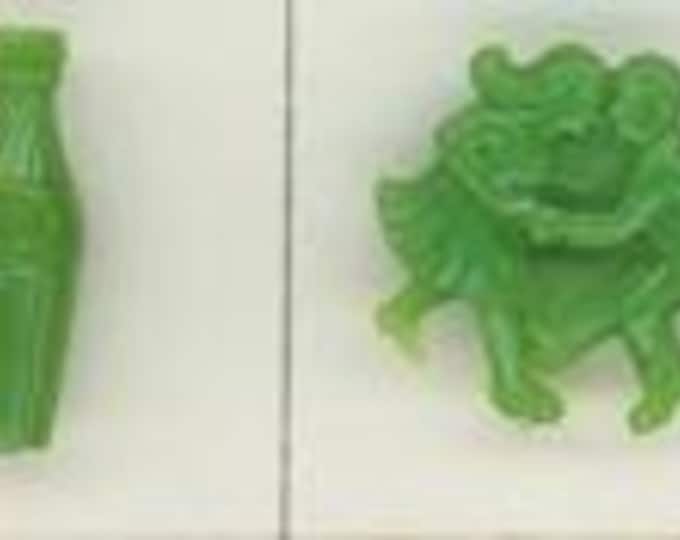 6 Wonderful Set Green Teenage Goofy Realistic Buttons Ice Cream Malt ...