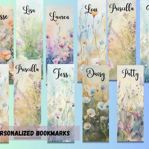 Personalized Printable Cottage Core Bookmarks - Instant Download ...