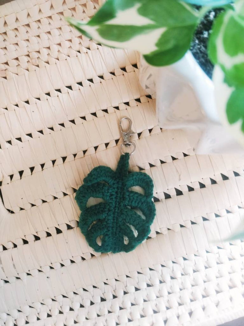 Crochet Monstera Leaf Monstera Leaf Keychain Monstera | Etsy