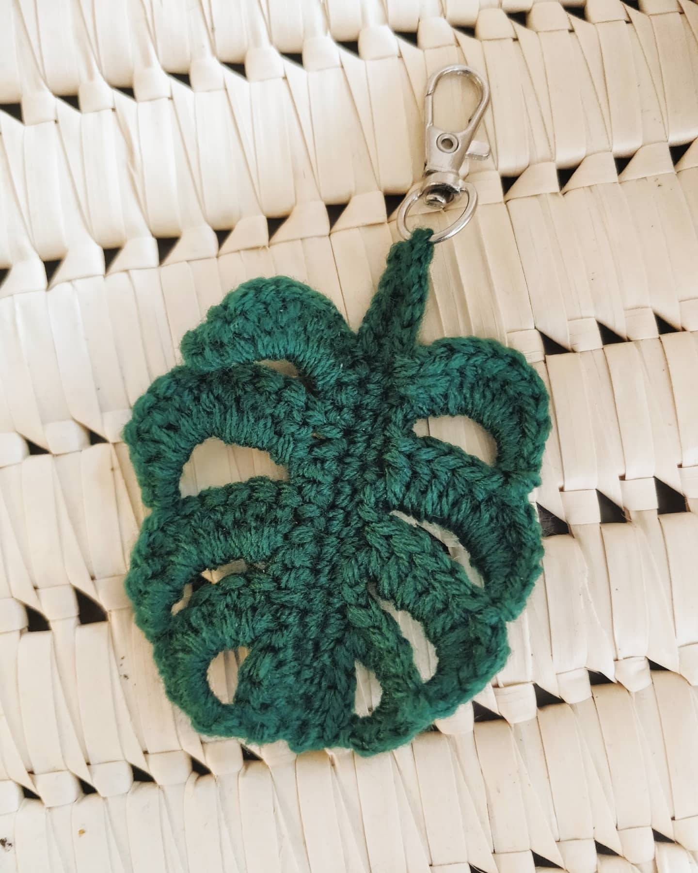 Crochet Monstera Leaf Monstera Leaf Keychain Monstera - Etsy