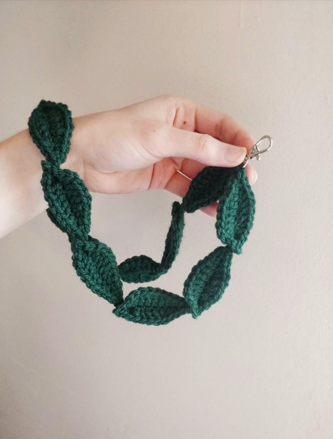 Crochet Leaf Lanyard • Handmade Plant Lover Badge Holder - Etsy