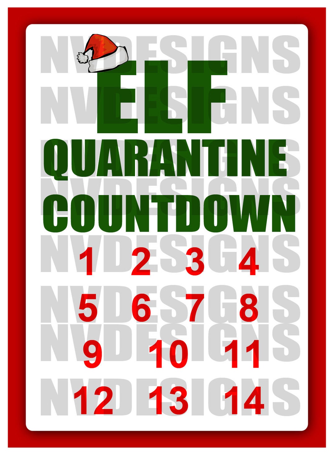 Elf Quarantine Countdown (digital File: .jpg, .png, .psd) - Etsy