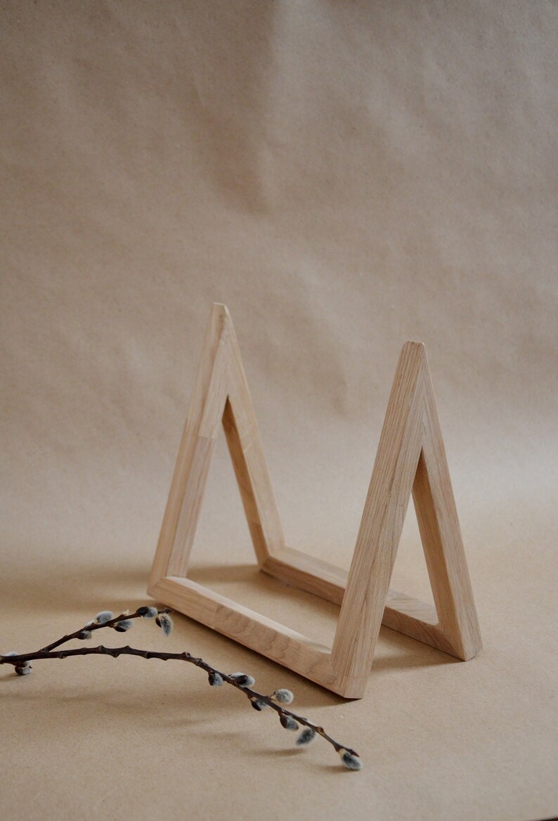Triangle Vinyl Rack Oak Wood Record Rack Storage Organizer - Etsy