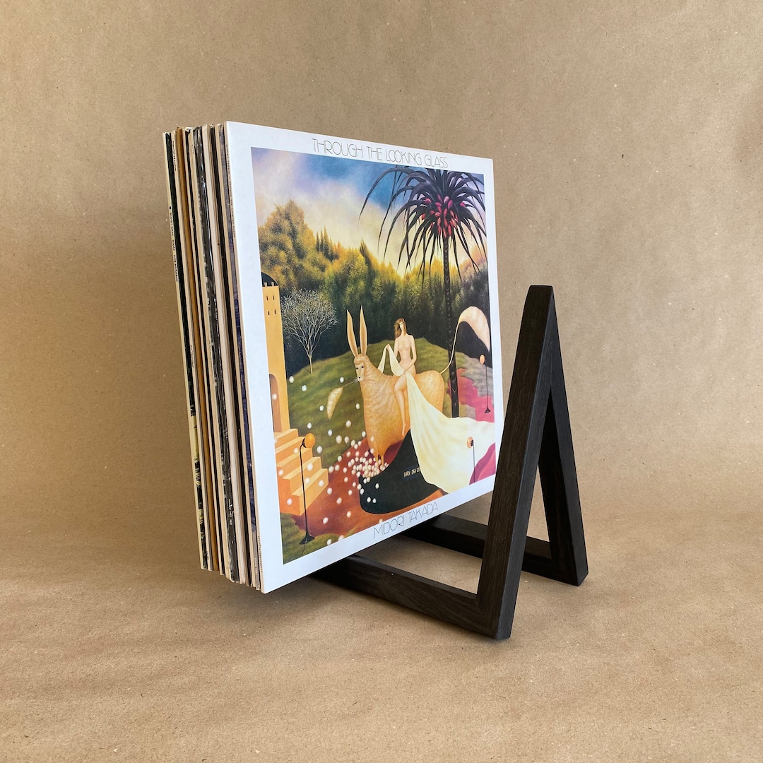 Triangle Vinyl Rack, Oak Wood Record Rack, Storage Organizer Rack ...