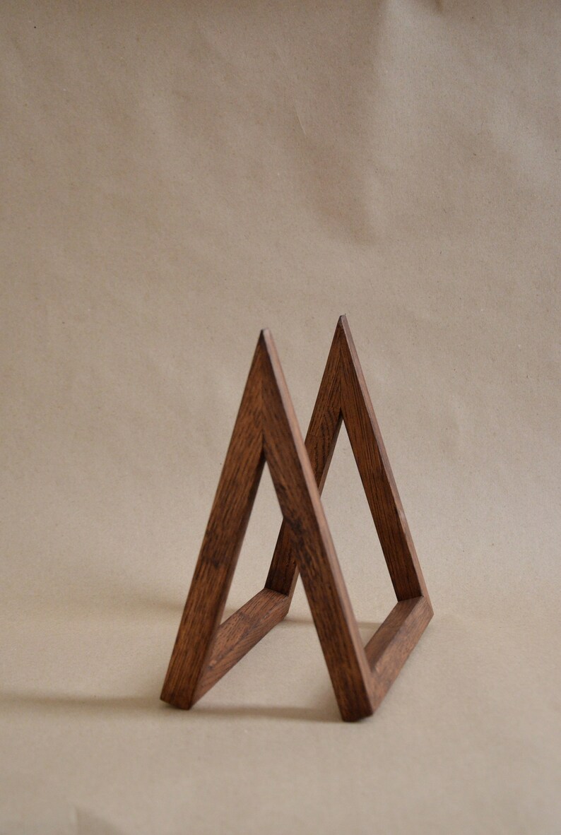 Triangle Vinyl Rack Oak Wood Record Rack Storage Organizer - Etsy