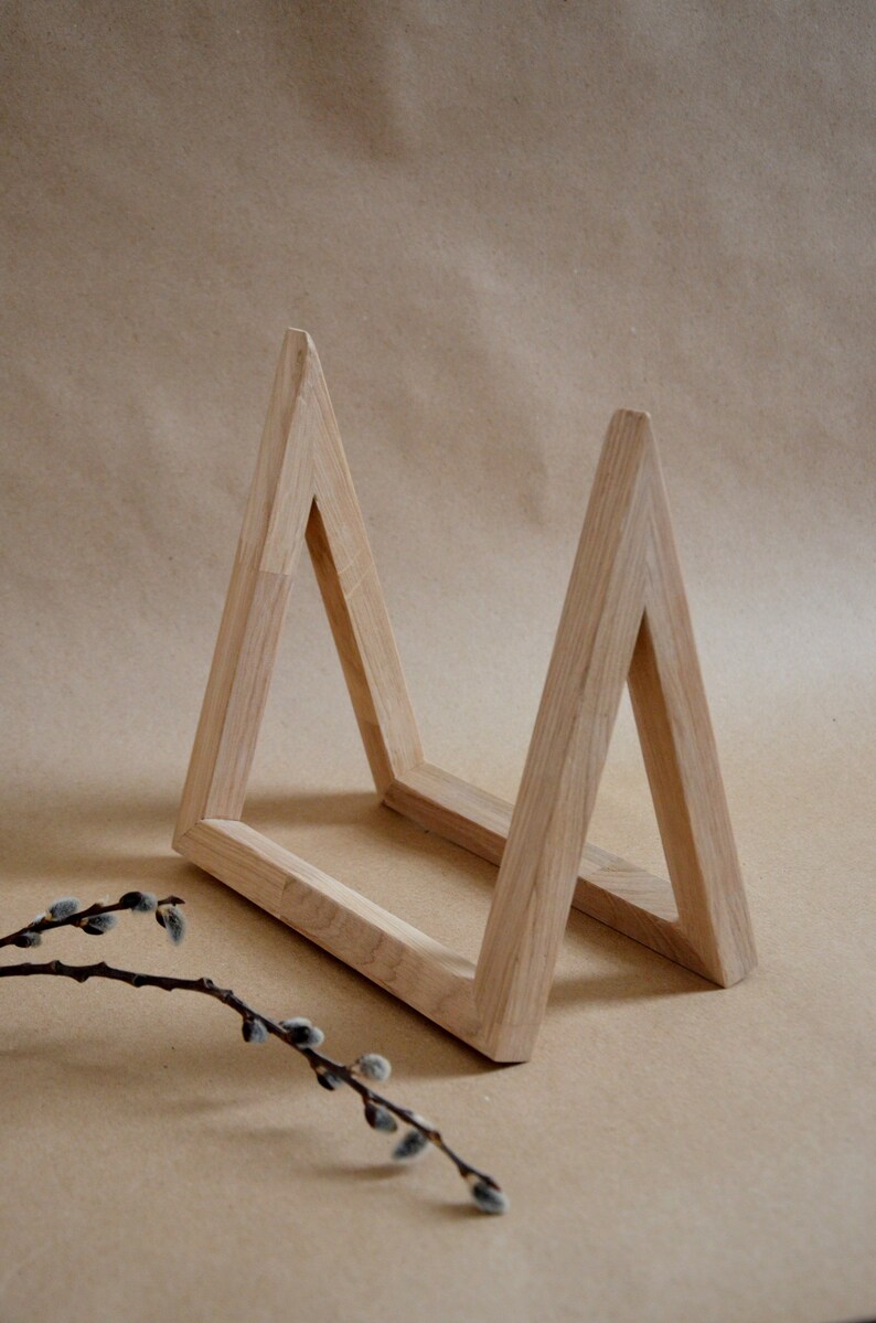 Triangle Vinyl Rack Oak Wood Record Rack Storage Organizer - Etsy