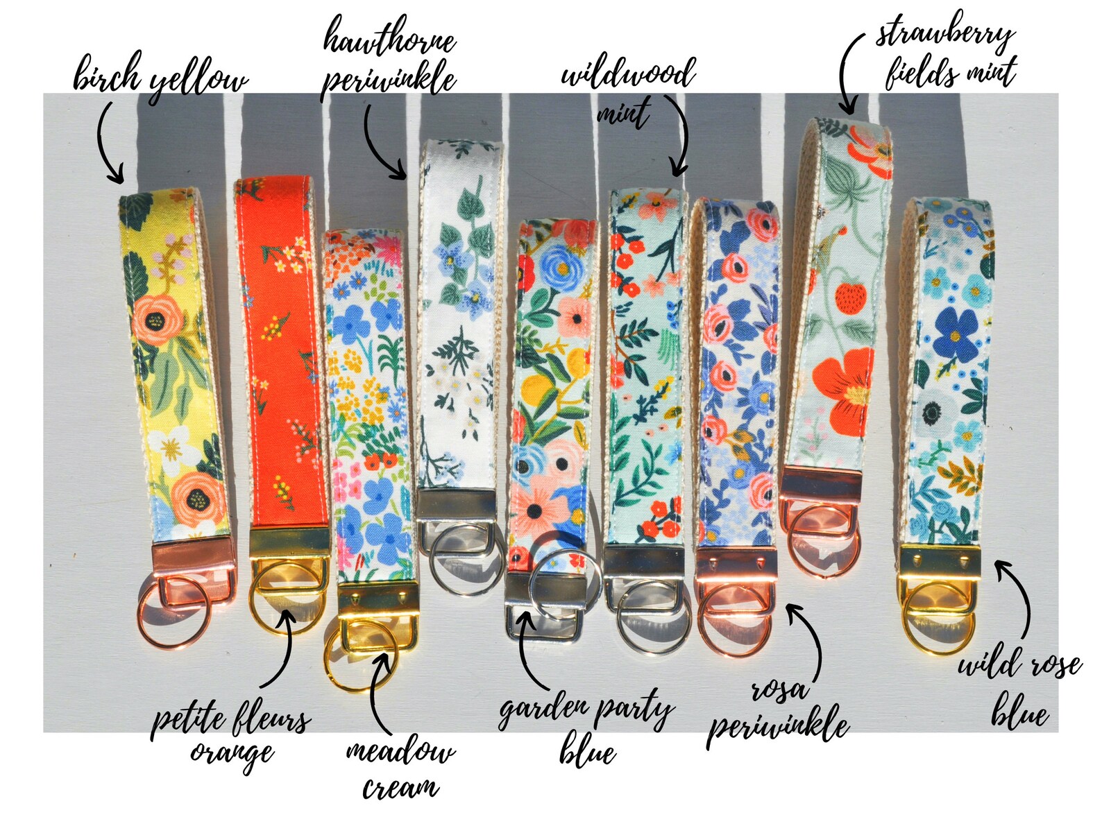 Rifle Paper Co. Fabric Key Fob Wristlet Key Fob Wrist - Etsy