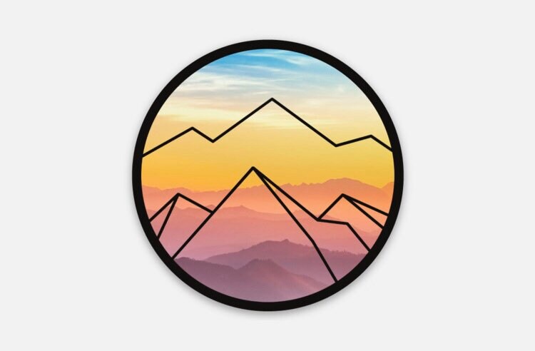 Mountain Sticker | Mountain Decal - Etsy