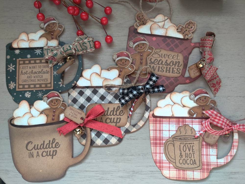 Handmade Christmas Tags, Gingerbread Tags, Hot Cocoa Tags - Etsy