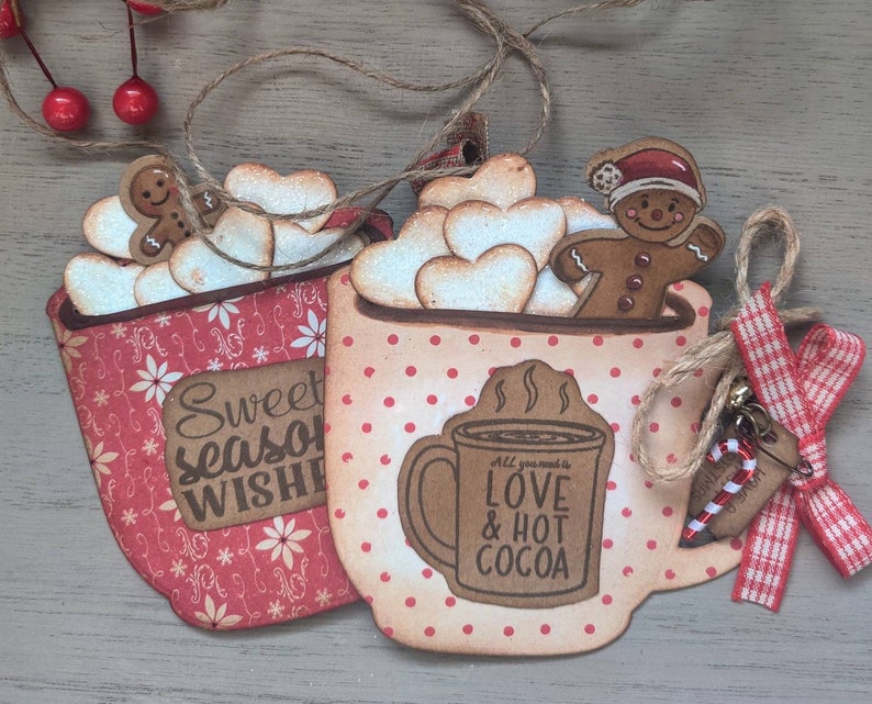 Handmade Christmas Tags, Gingerbread Tags, Hot Cocoa Tags - Etsy