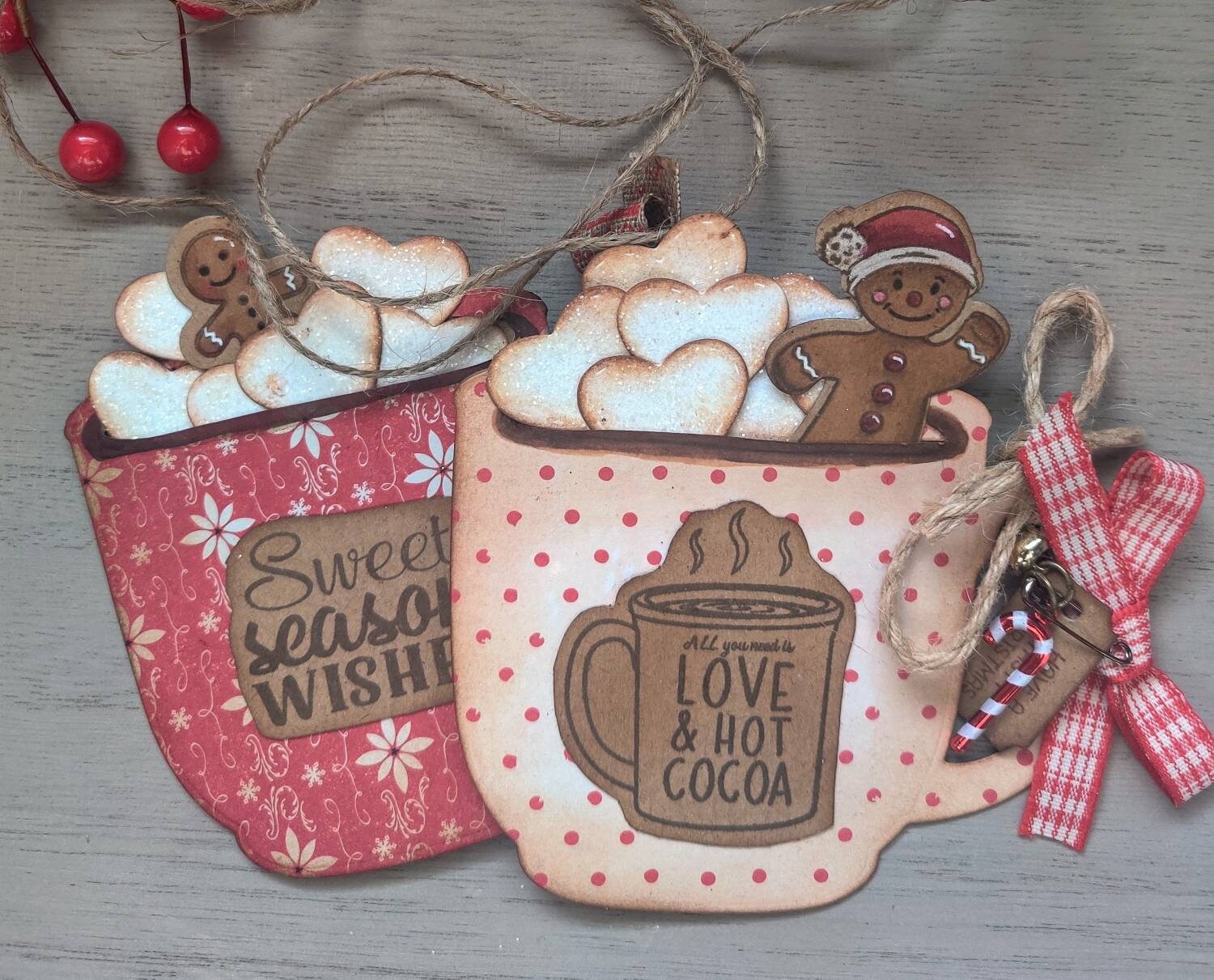 Handmade Christmas Tags, Gingerbread Tags, Hot Cocoa Tags - Etsy