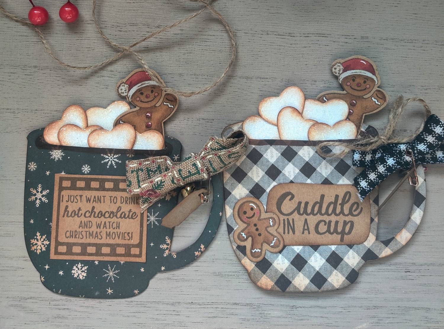 Handmade Christmas Tags, Gingerbread Tags, Hot Cocoa Tags - Etsy