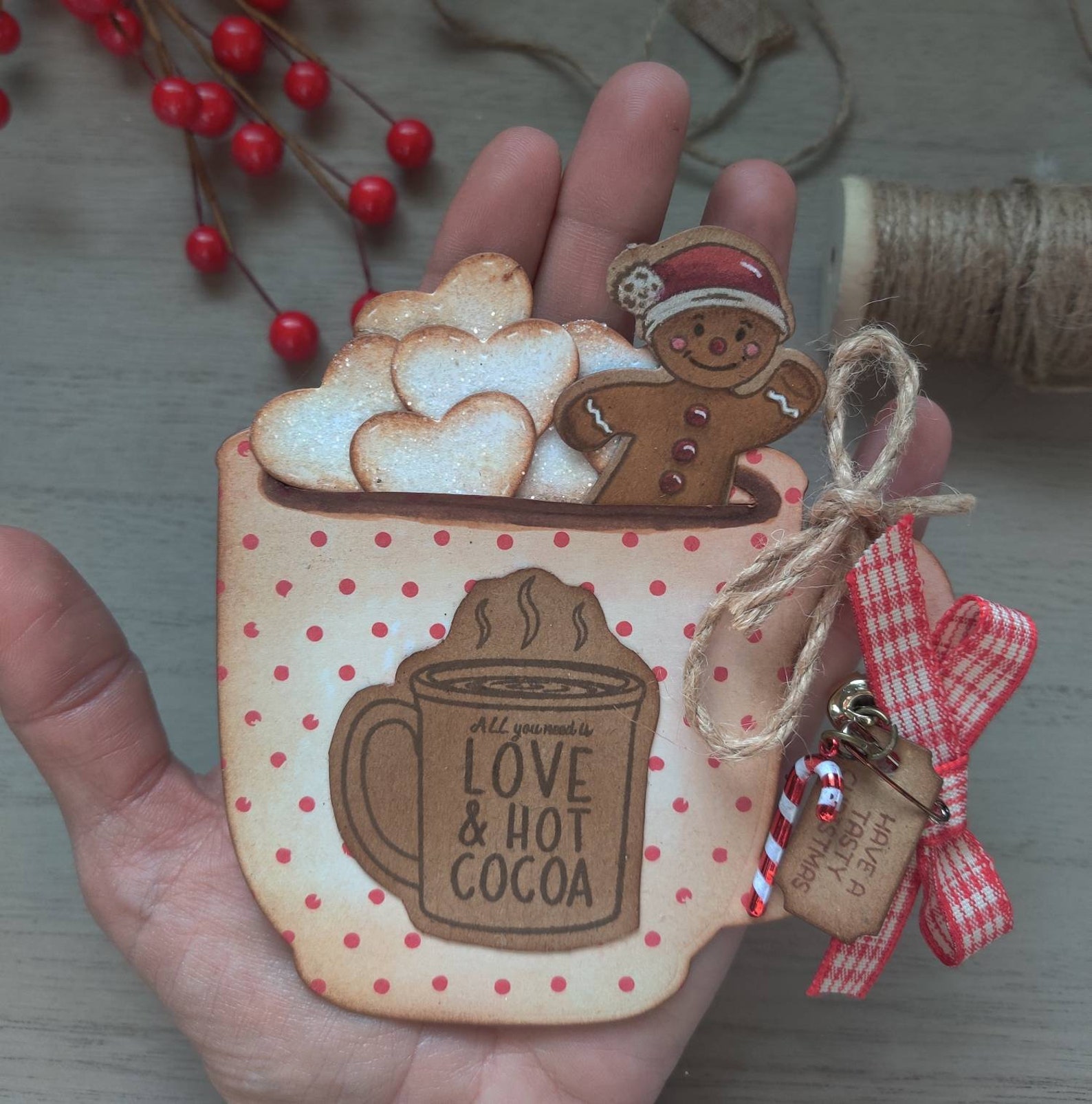 Handmade Christmas Tags, Gingerbread Tags, Hot Cocoa Tags - Etsy