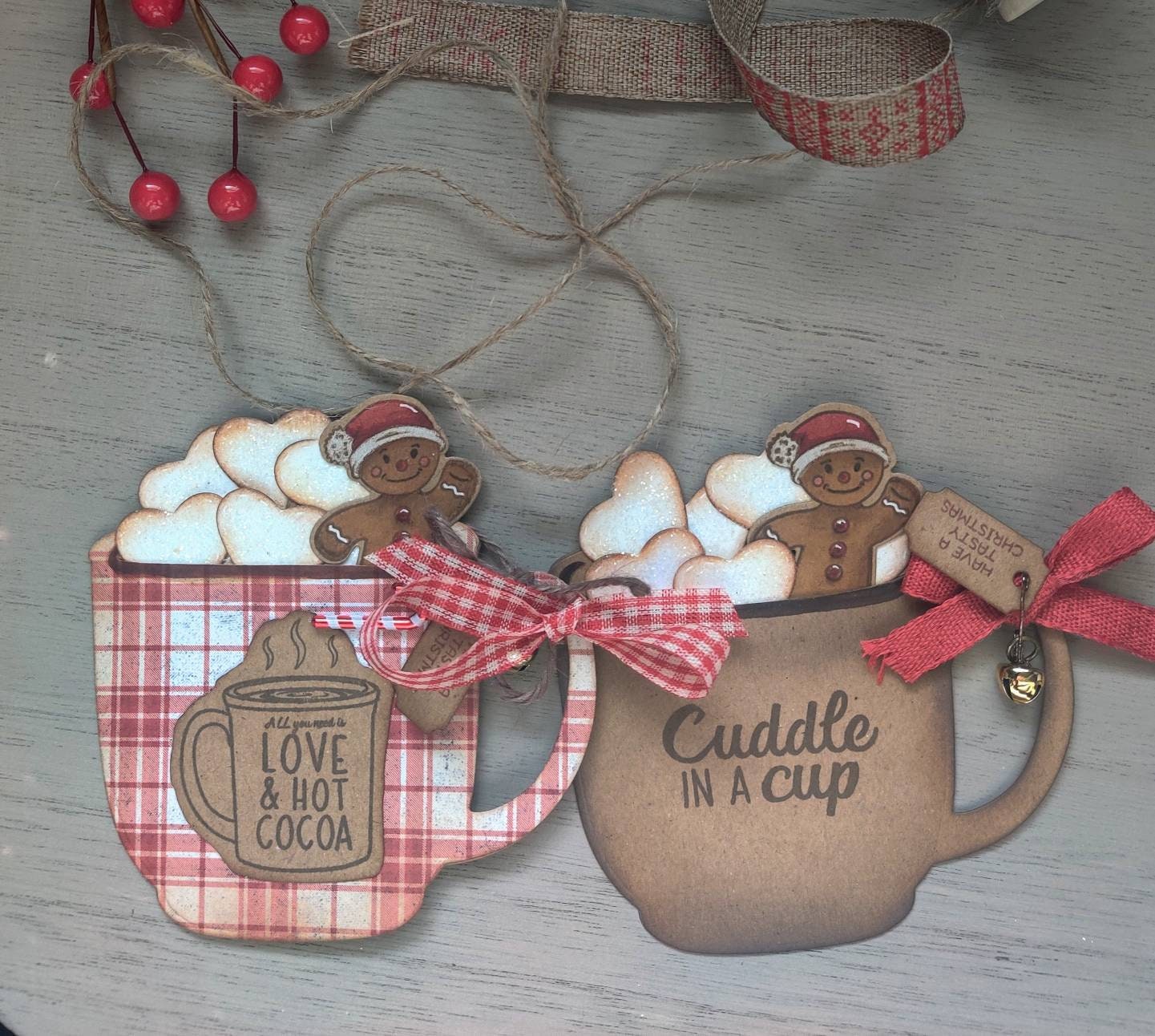 Handmade Christmas Tags, Gingerbread Tags, Hot Cocoa Tags - Etsy