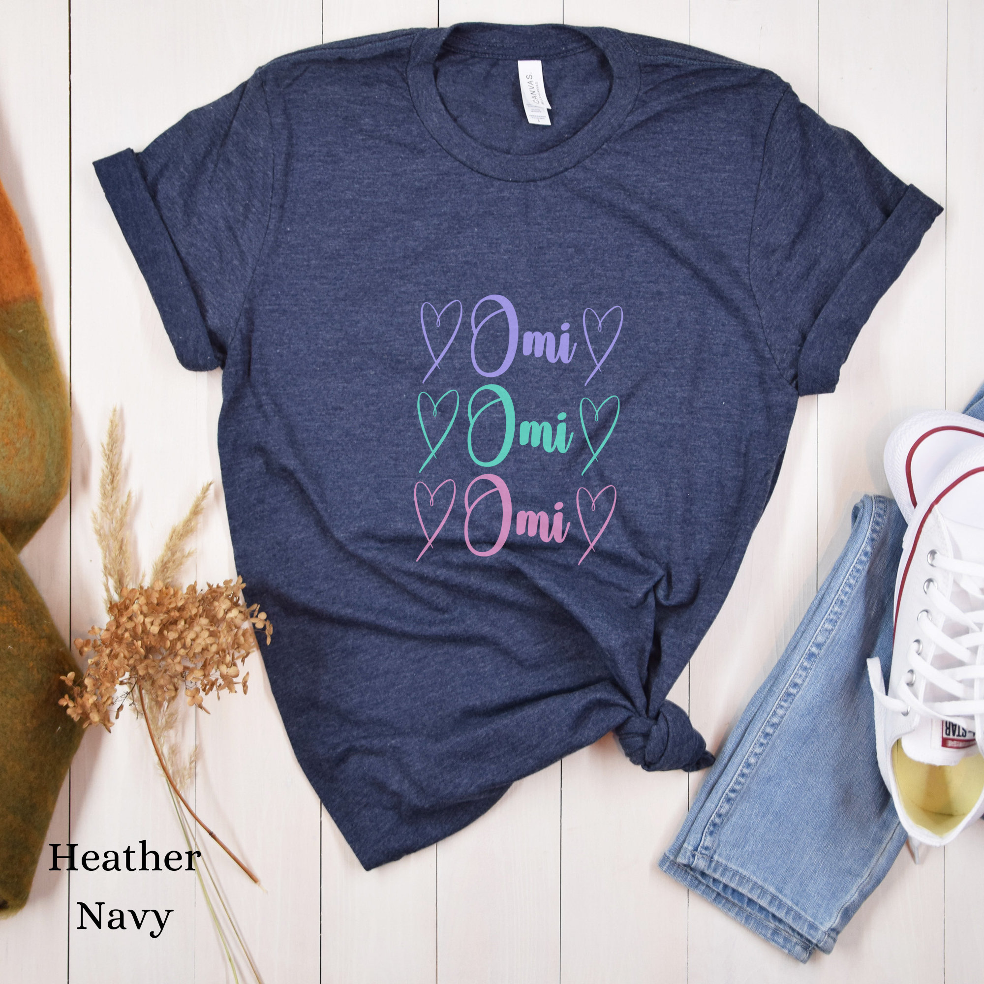 Cute Omi Shirt With Pastel Cursive Font Omi Gift Gift for Omi Omi Gifts ...