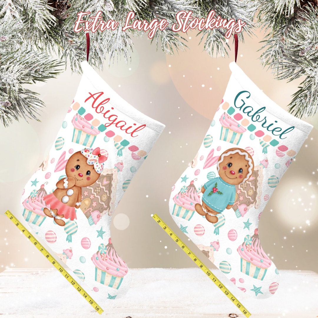 Personalized Gingerbread Christmas Stocking: Fleece Holiday Decor - Etsy