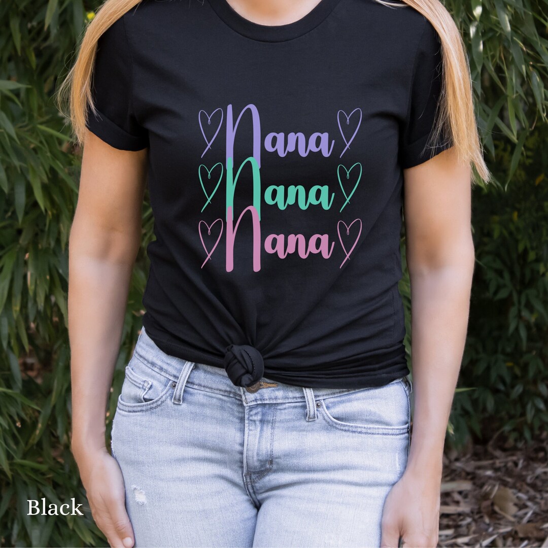 Cute Nana Shirt With Pastel Cursive Font - Nana T-shirt - Gift for Nana ...