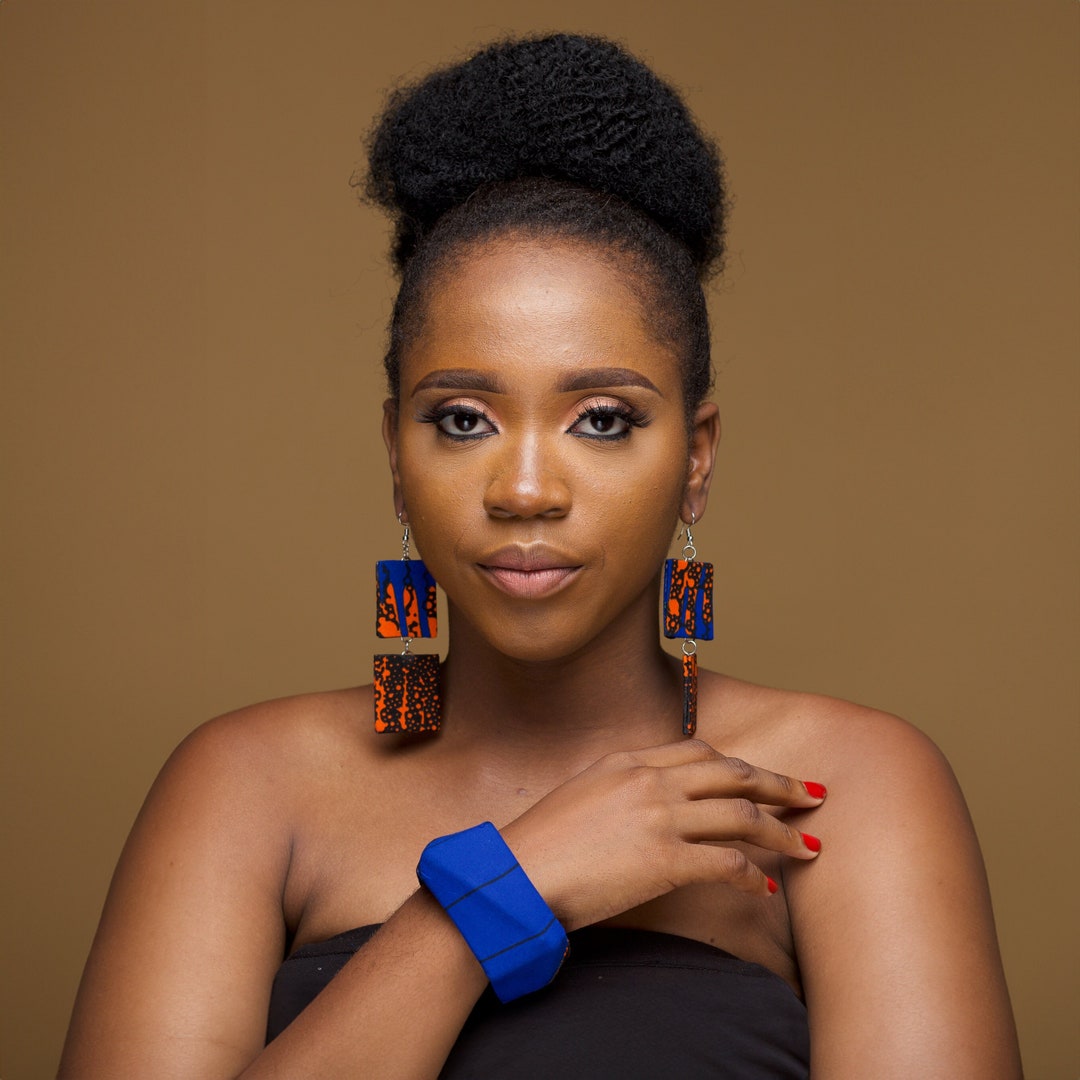 DANAI African Print Bangle Set Ankara Earrings Ankara Bangle African Jewelry - Etsy