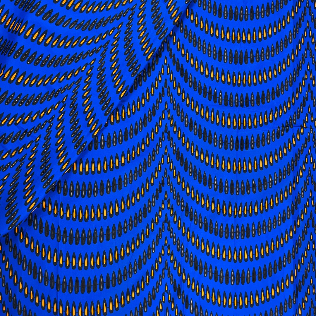 Royal Blue Ankara African Print Fabric by the Yard and Half Yard Fabric ...