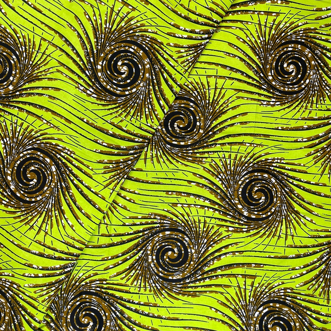 Green African Print Fabric | by the Yard and Half Yard | Ankara ...