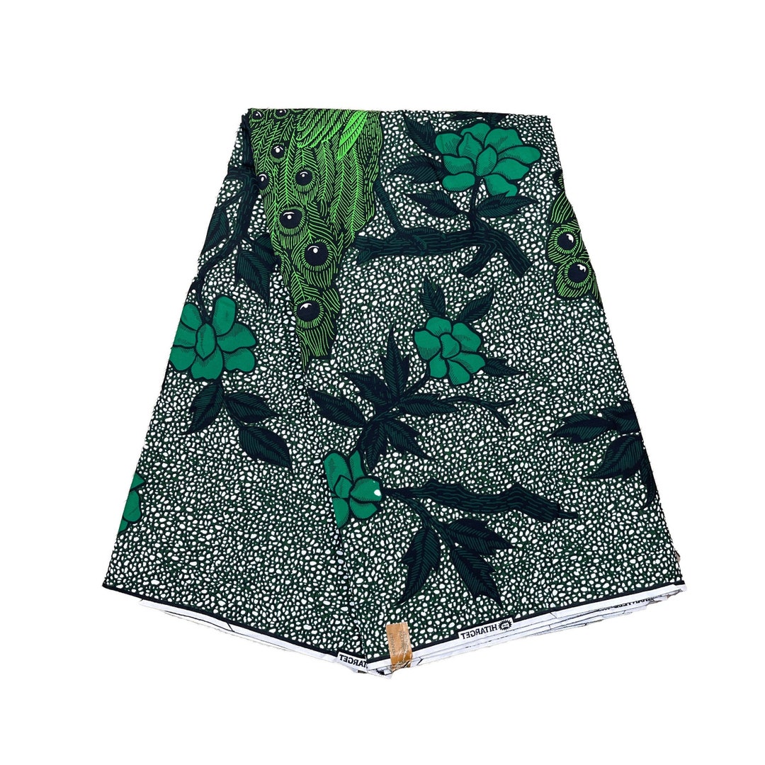 Green Peacock African Print Cotton Fabric Ankara Wax Cotton Fabric ...