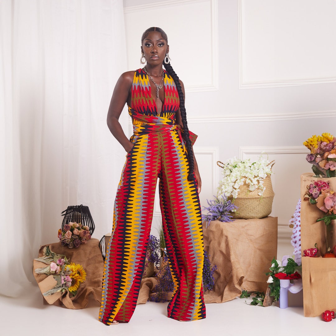 ALORA African Print Infinity Palazzo Jumpsuit African Clothing for ...