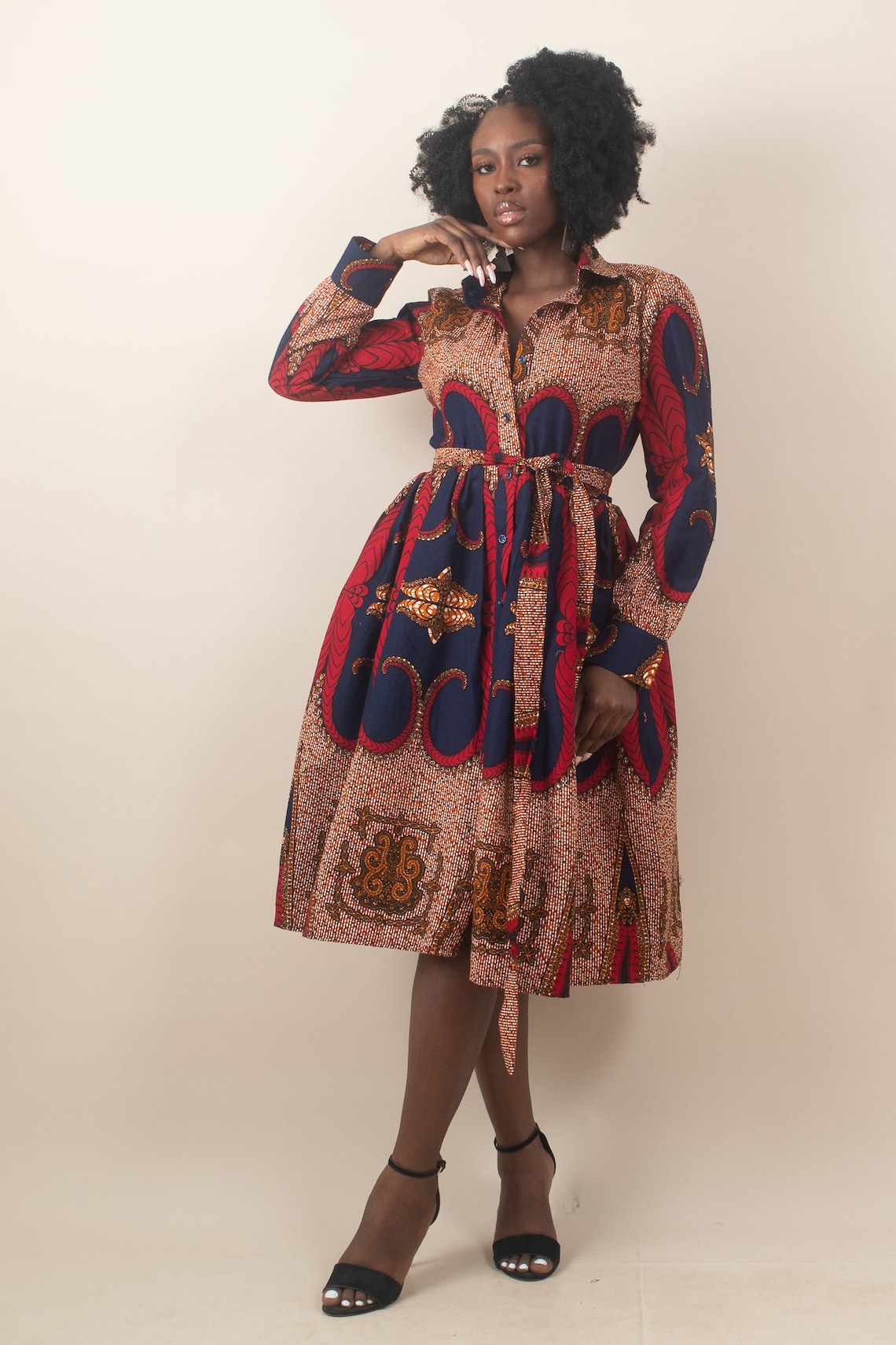 ZARACHI African Print Ankara Midi Shirt Dress Ankara Shirt - Etsy UK