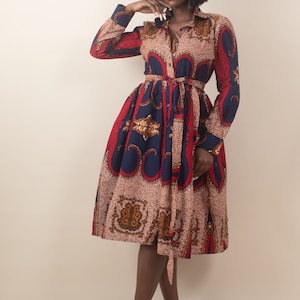 ZARACHI African Print Ankara Midi Shirt Dress Ankara Shirt - Etsy UK