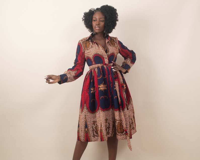 ZARACHI African Print Ankara Midi Shirt Dress Ankara Shirt - Etsy UK