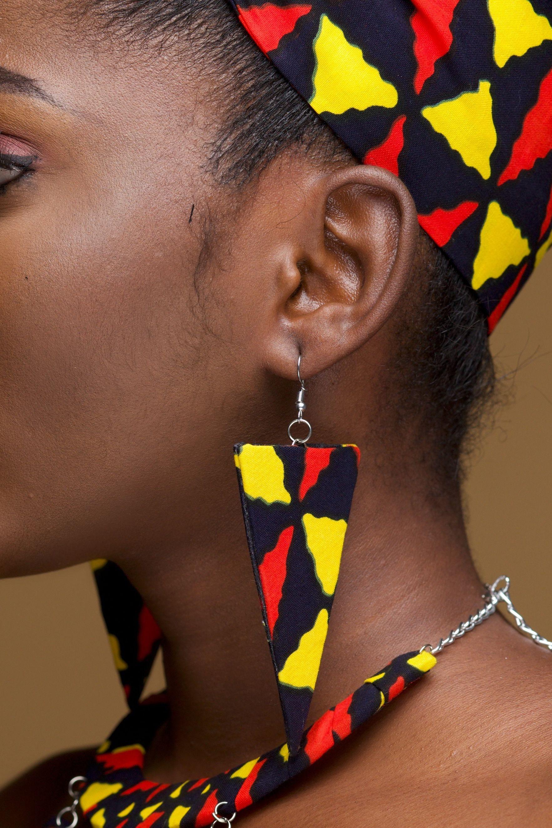 MEZIA Gift for Her | African Head Wrap & Jewellery Set | Ankara Head ...