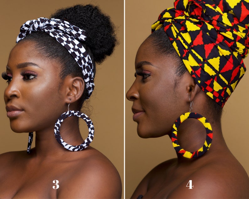 African Hoop Earrings Gift Ankara Earrings Fabric - Etsy Canada