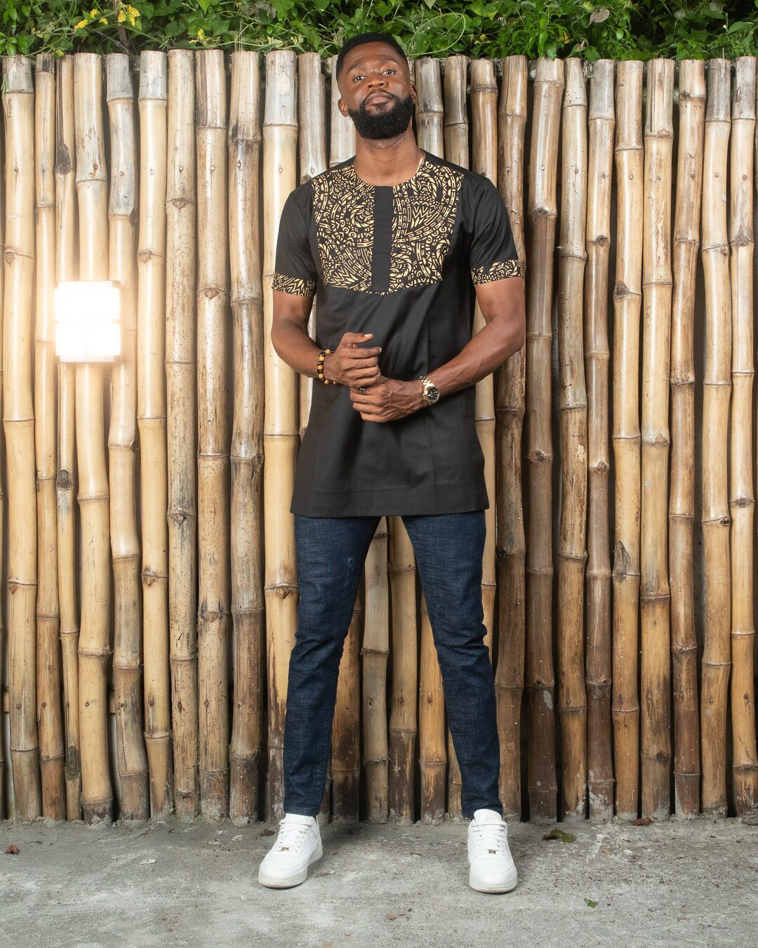 TARE African Print Ankara Shirt, Black Gold | Mens African Clothing - Etsy