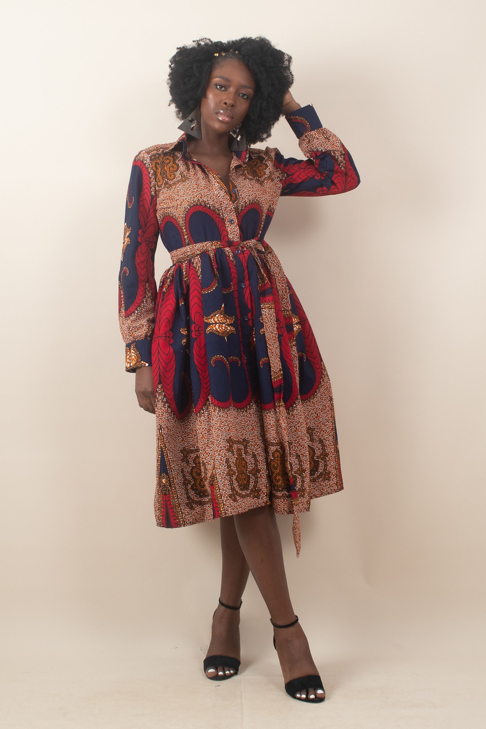 ZARACHI African Print Ankara Midi Shirt Dress Ankara Shirt - Etsy UK