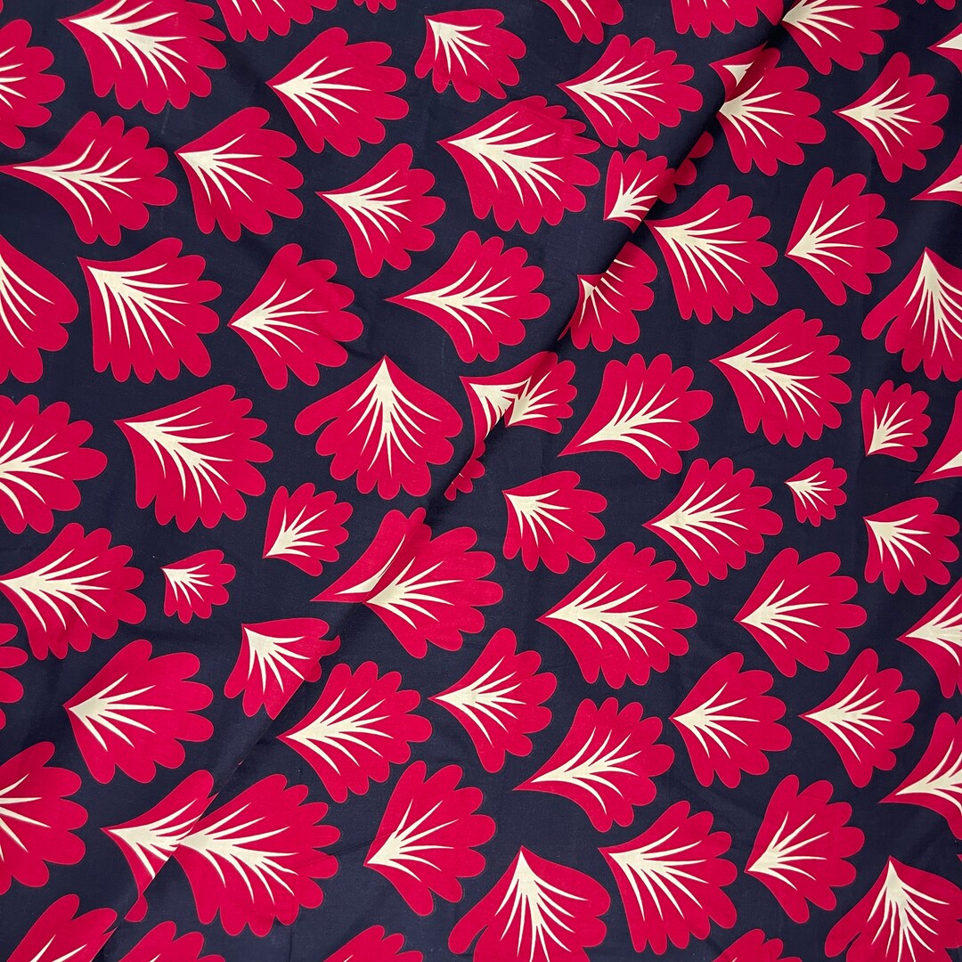 Red Floral African Print Fabric | by the Yard and Half Yard | Quilting ...
