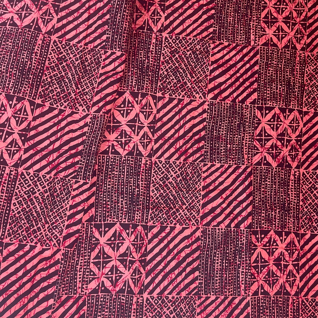 Red Adire Square Ankara African Print Fabric | by the Yard and Half ...