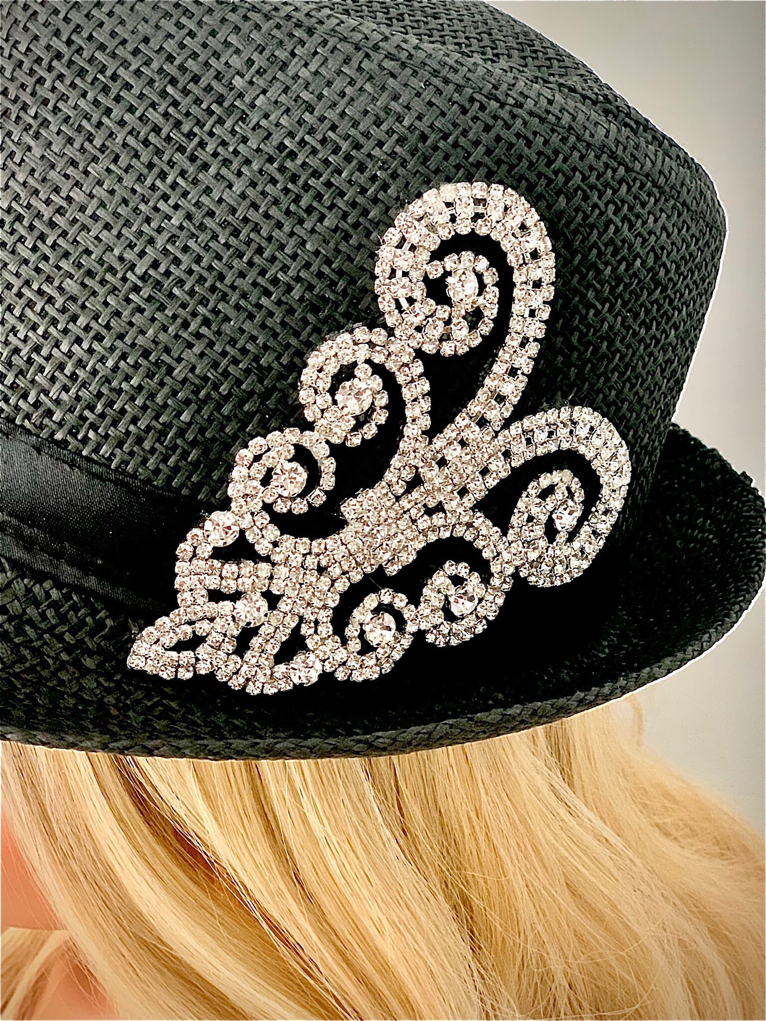 Black Fedora Bling Hat ~ ***Ready to Ship***