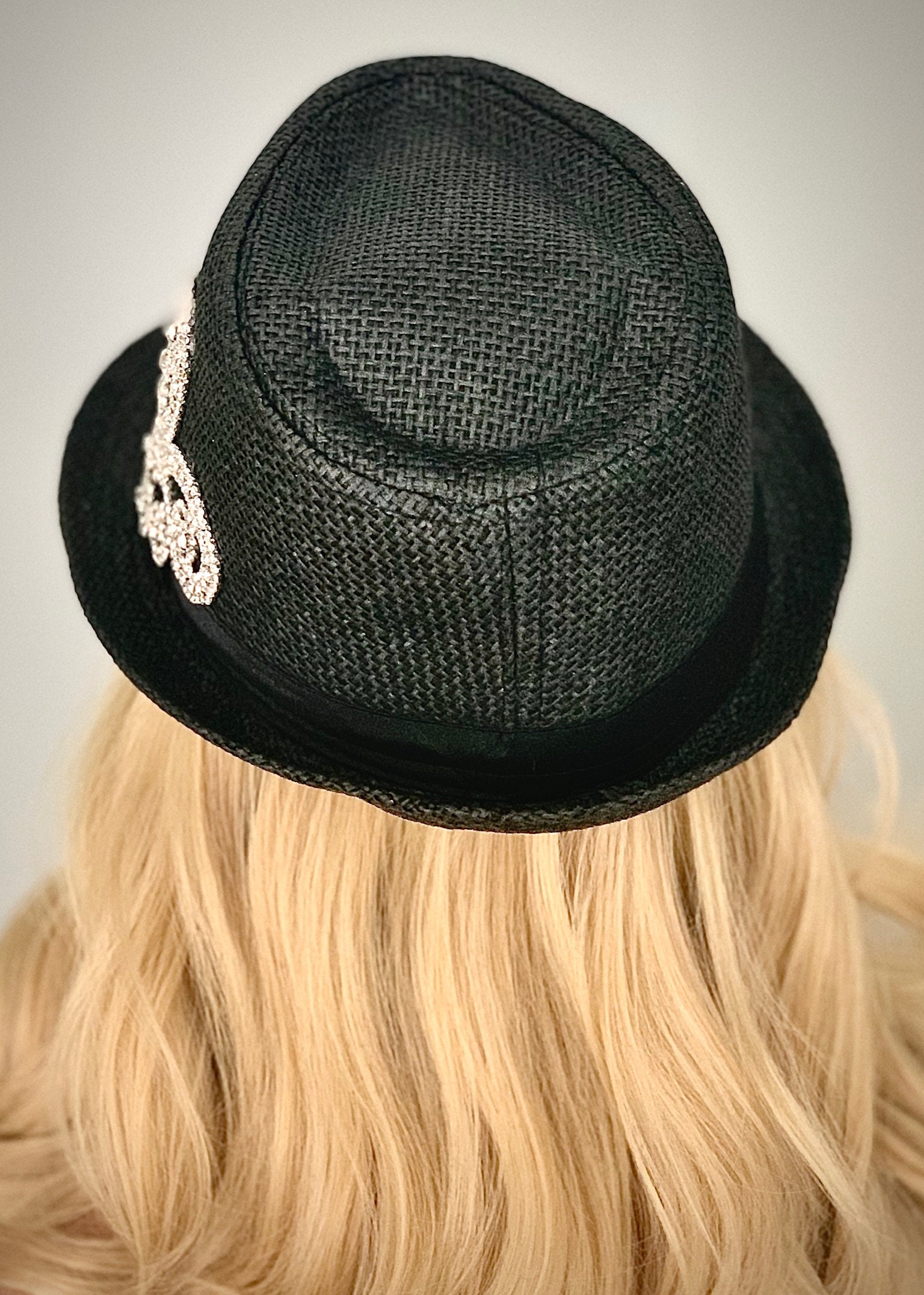 Black Fedora Bling Hat ~ ***Ready to Ship***
