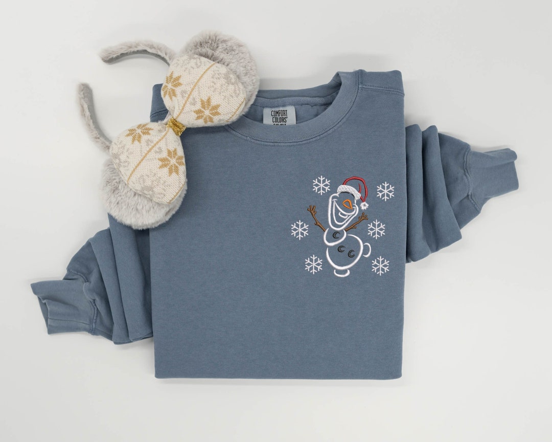 Olaf Santa Embroidered Crewneck, Olaf Embroidered Sweatshirt, Olaf ...