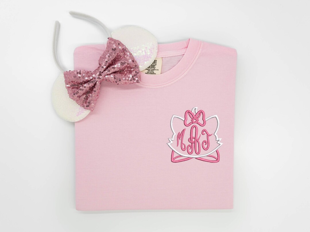 Marie Monogram Embroidered Tshirt, Disney Aristocats Embroidered Shirt ...