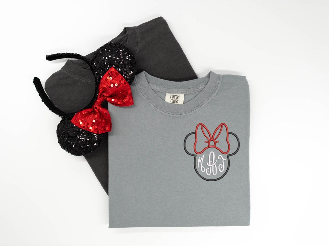 Minnie Monogram Embroidered Tshirt, Disney Minnie Embroidered Shirt ...