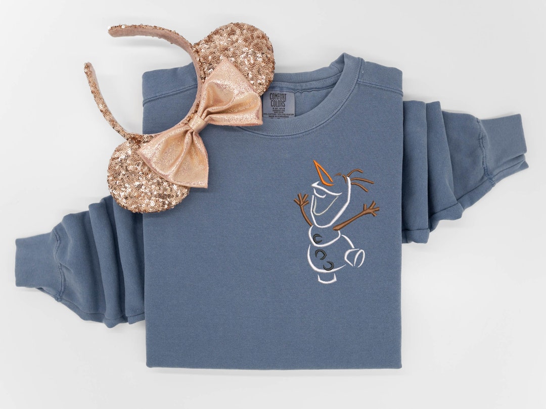 Olaf Disney Embroidered Crewneck Crew, Disney Embroidered Sweatshirt ...
