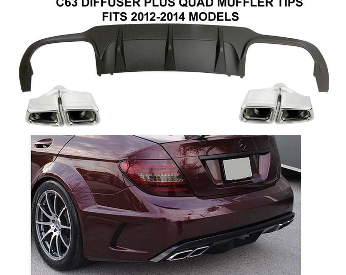 C63 Diffuser Muffler Quad Dual Tips Exhaust C350 C250 C300 C63 2012 ...