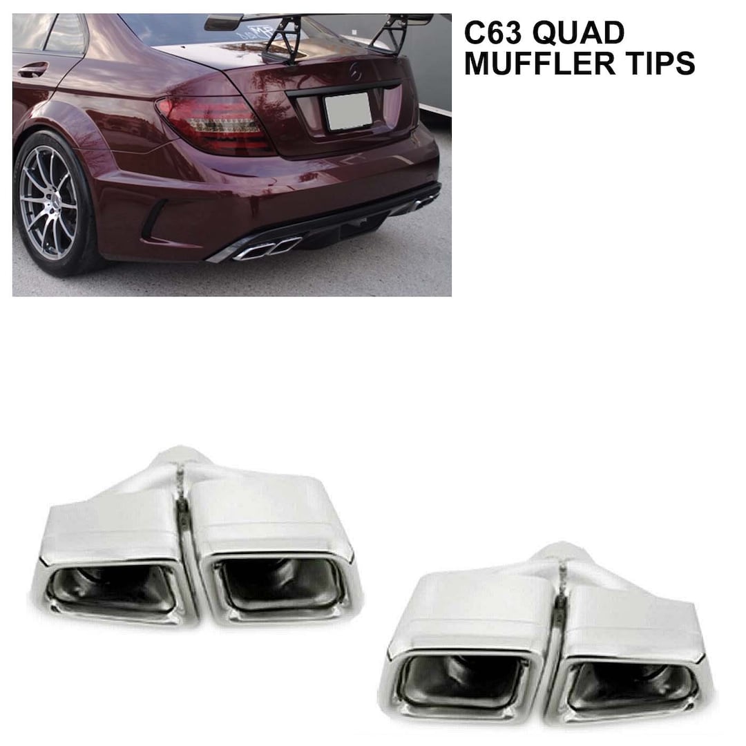C63 Muffler Quad Dual Tips Exhaust C350 C250 C300 C63 2008 2009 2010 ...