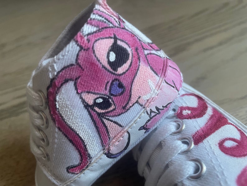 Pink Stitch Baby Shoes angel Hand-painted and Personalized With Name - Etsy