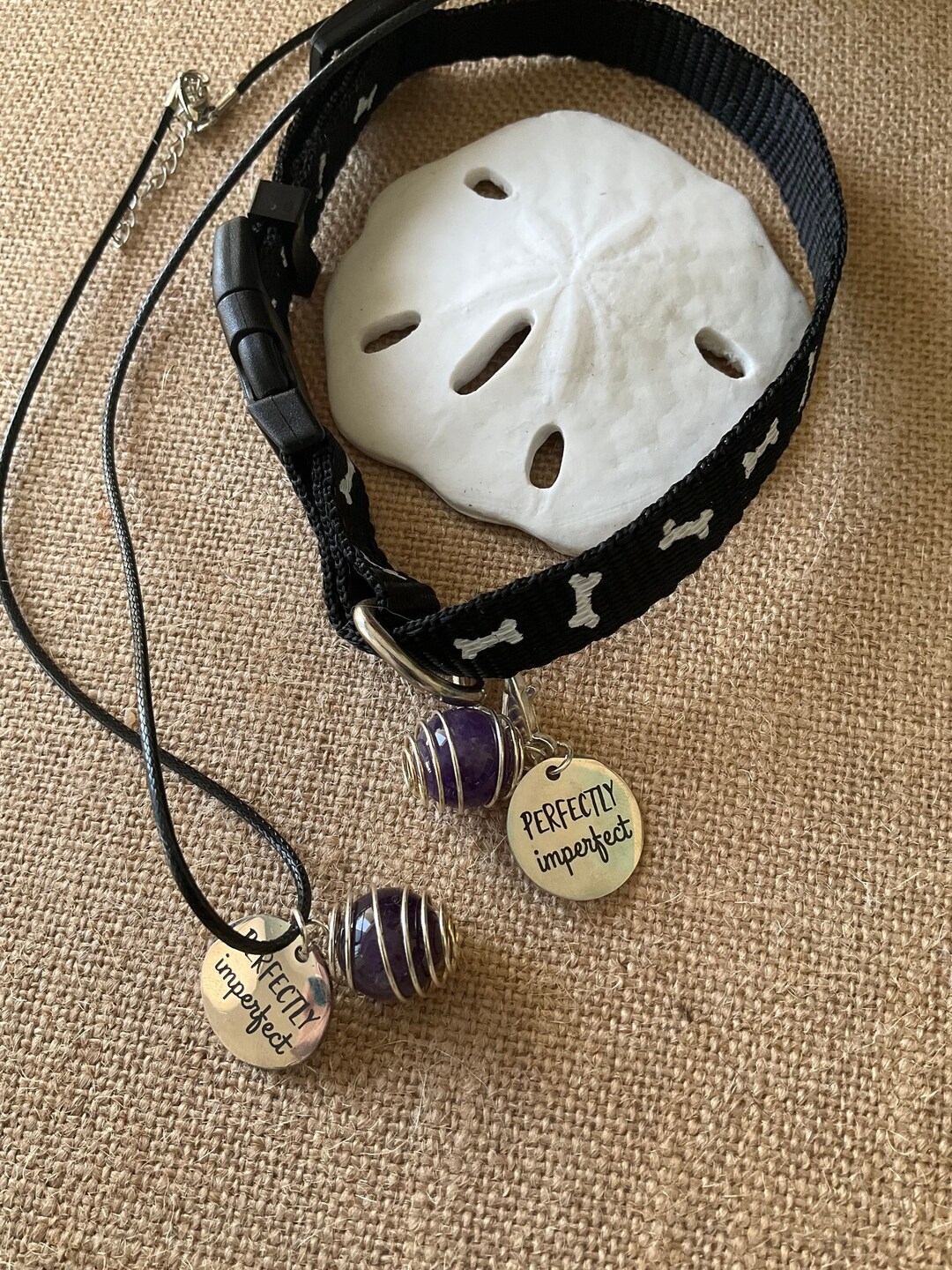 Matching Pet and Owner Collar Jewelry Set - Crystal Charm & Necklace ...