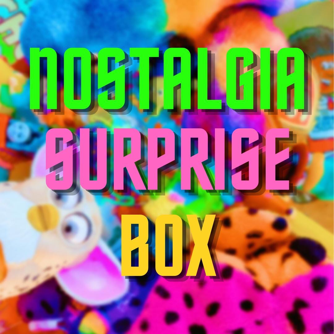 Nostalgia Surprise Box! (stuffed Animals, Toys, Books, Stickers, Etc ...
